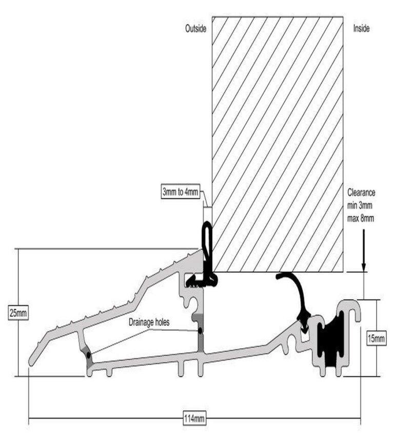 Stormguard AM3 Threshold Weatherbar Silver 1050mm - Sealco Scotland