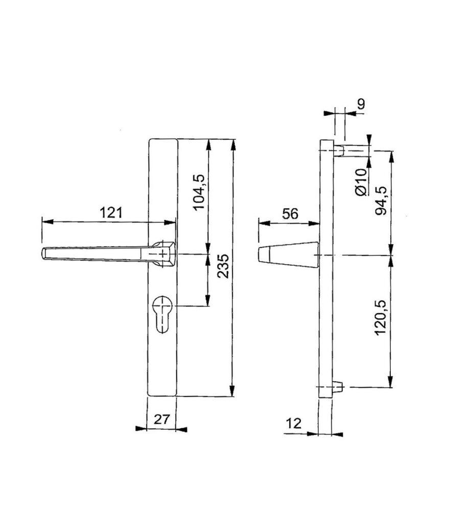 Hoppe F3 Matt Gold 48mm Centre Euro Profile Door Handle - Sealco Scotland