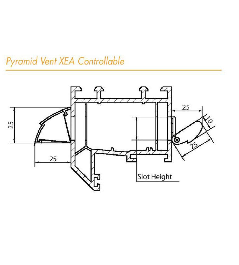 Aluminium Pyramid Window Slotvent 605mm Long - White - Sealco Scotland