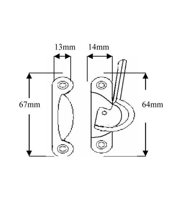 183L Fitch Fastener Locking c/w Narrow keep Polished Chrome Plated ...