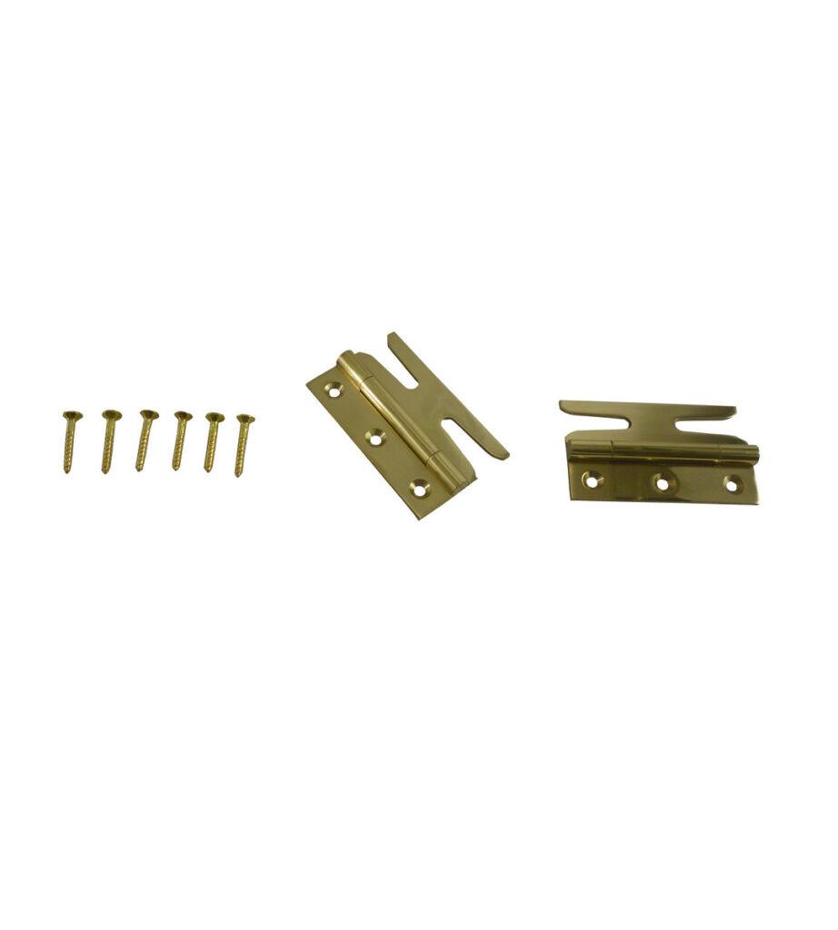 189 Solid Brass Simplex Hinges (pair) Polished Brass - Sealco Scotland