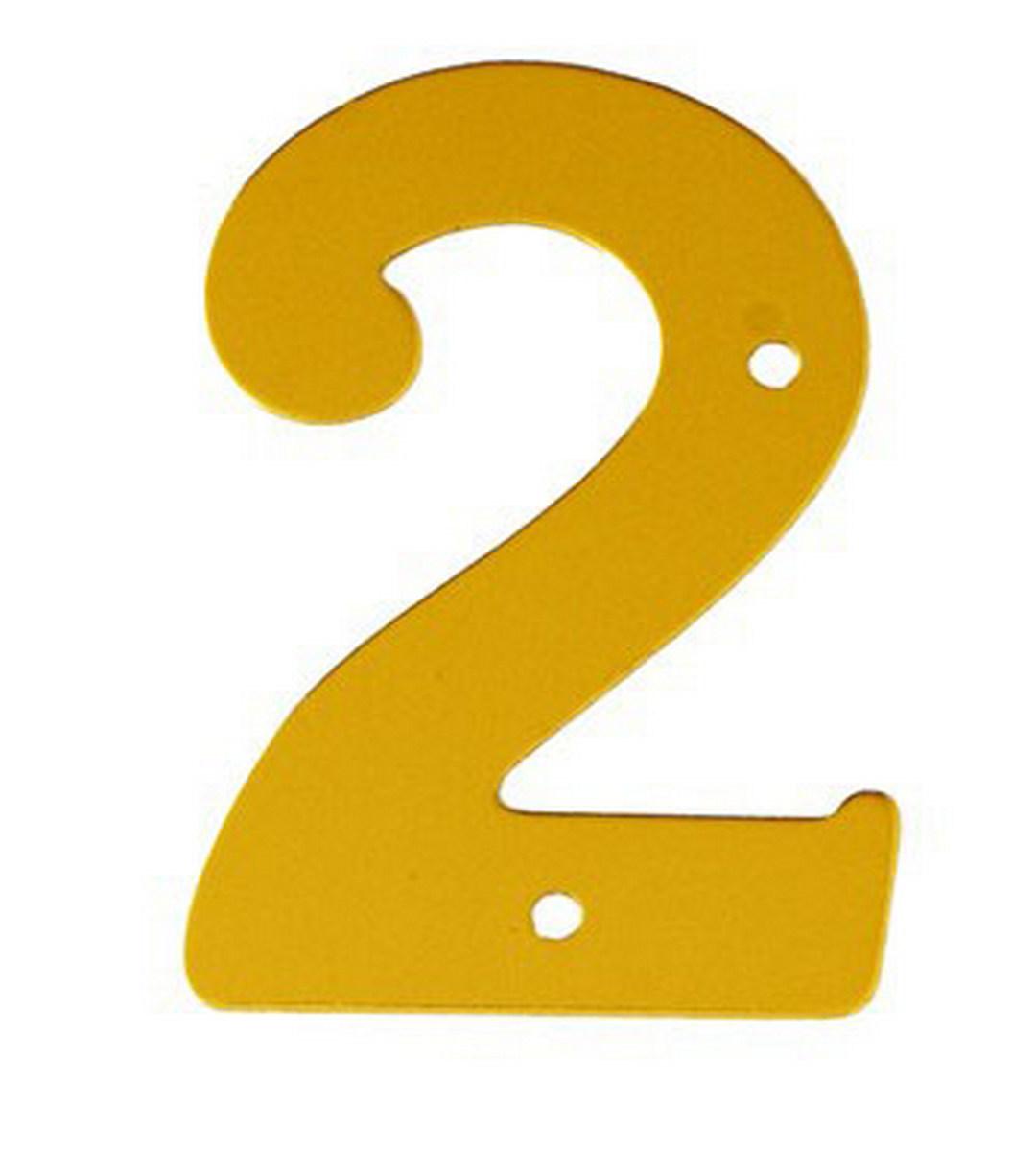 2'' Gold Anodised Numeral 2 - Sealco Scotland