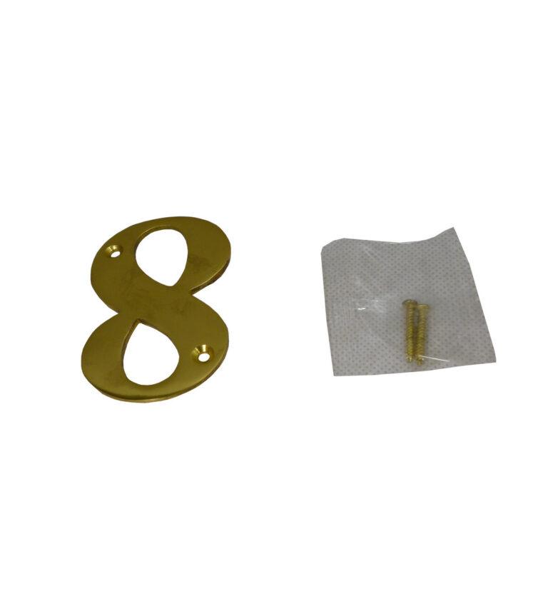 3'' Brass Door Numeral 8 - Sealco Scotland