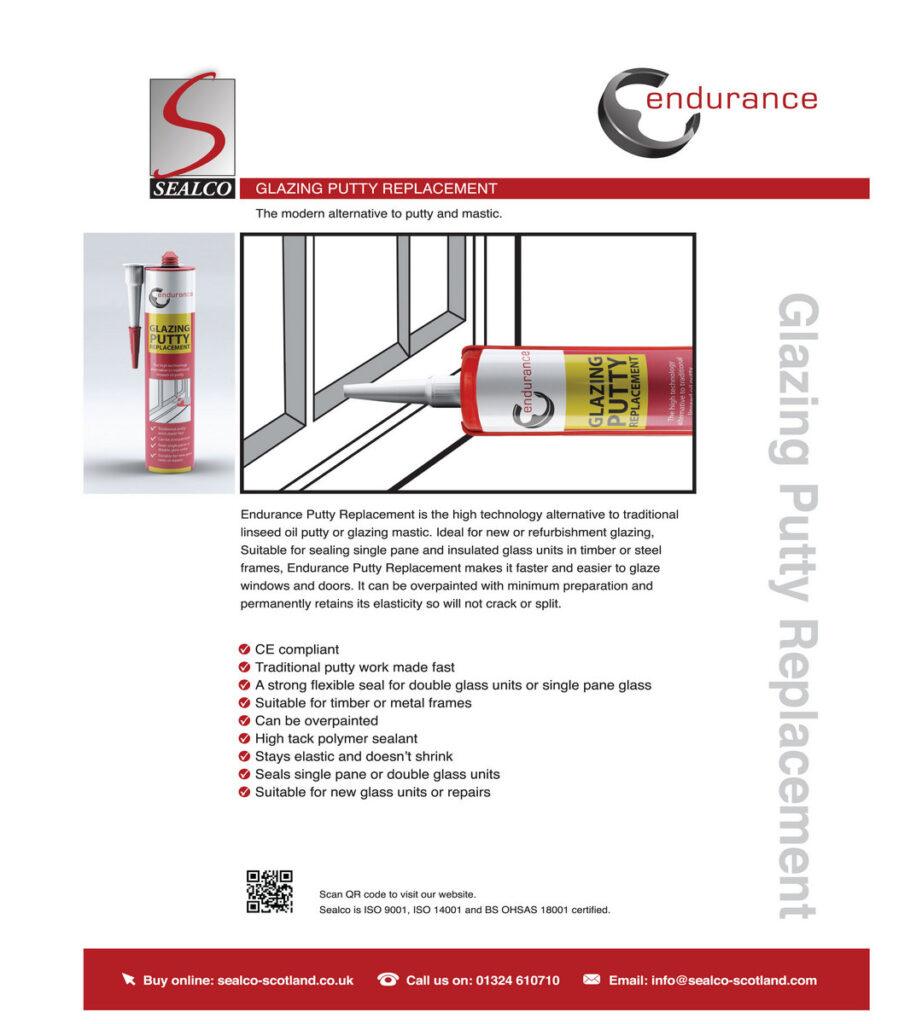 Endurance BLACK Glazing Putty Replacement 310ml - Sealco Scotland